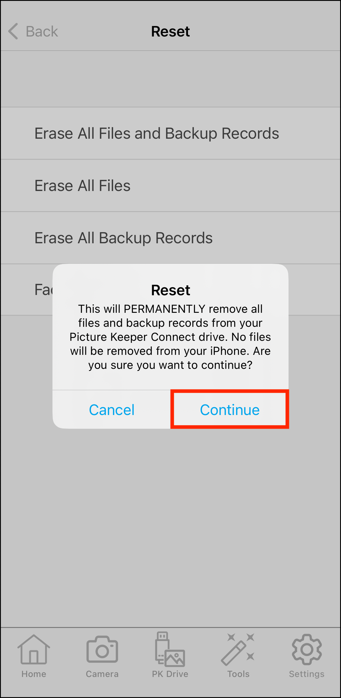 How to Reset Picture Keeper – Help Center